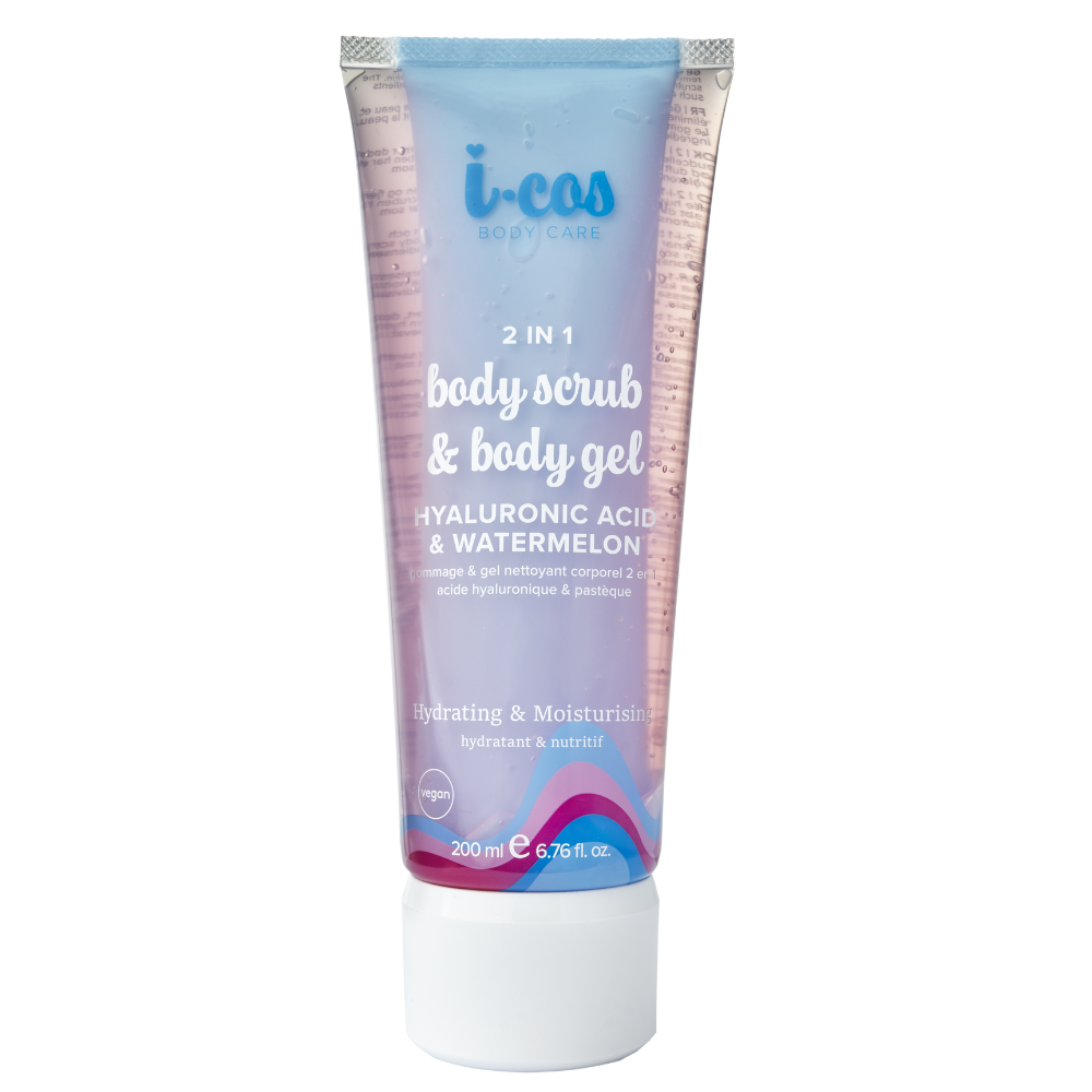 I-Cos 2 in 1 Body Scrub - Hyaluronic & Watermelon - 200 ml – Miqura